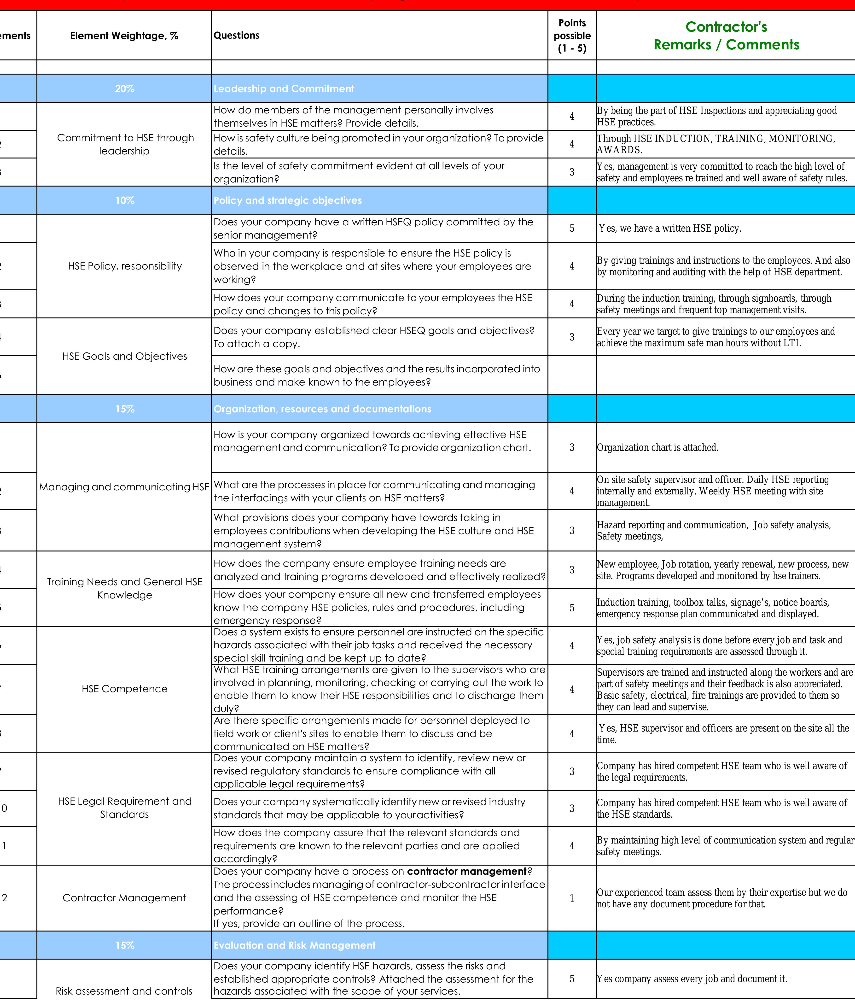 (PDF) Contractor Prequalification Assessment Questionnaire