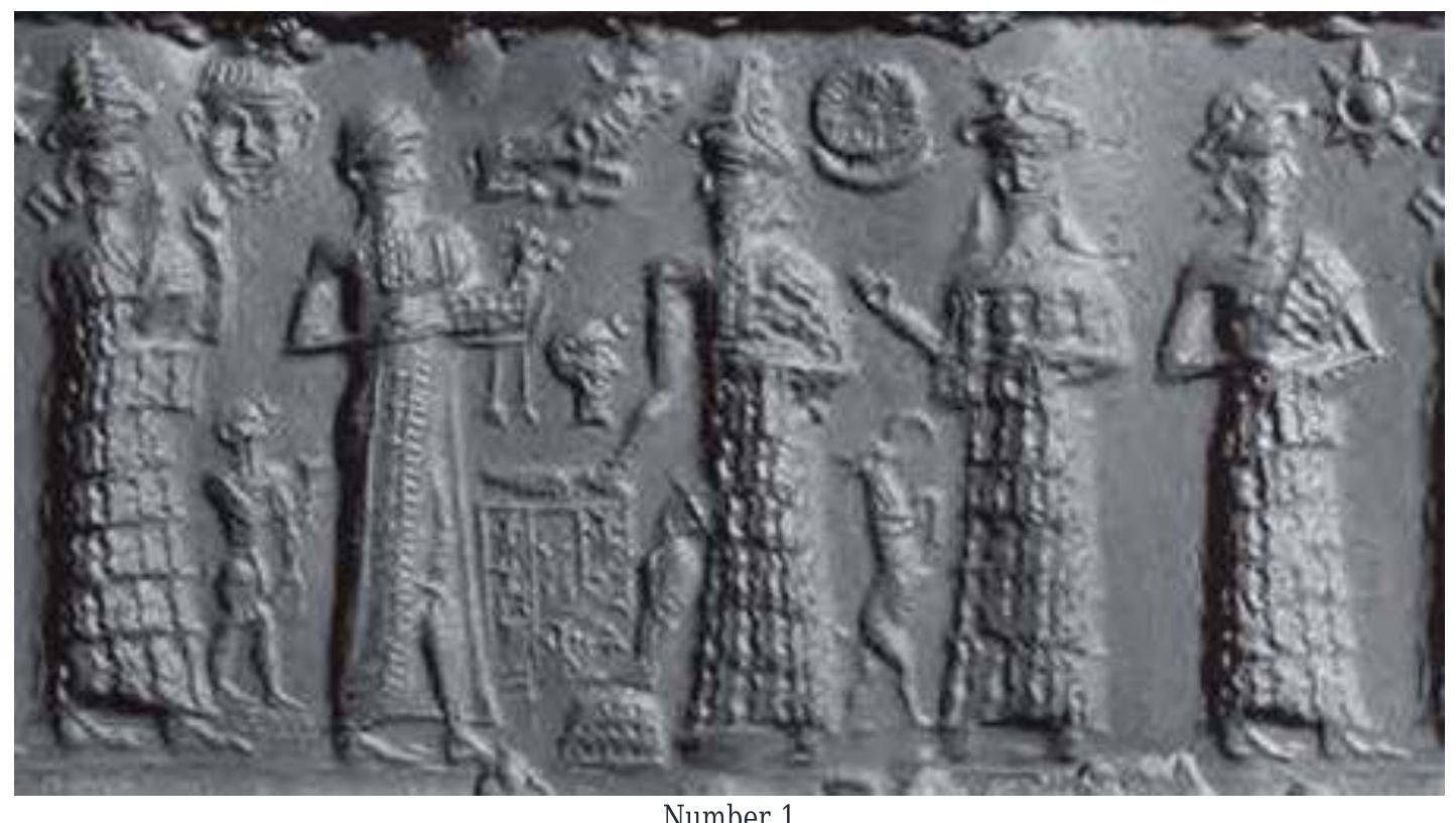 Figure 9 - Enlil, Ninlil, Suen, Ningal, Dumuzid, Utu and