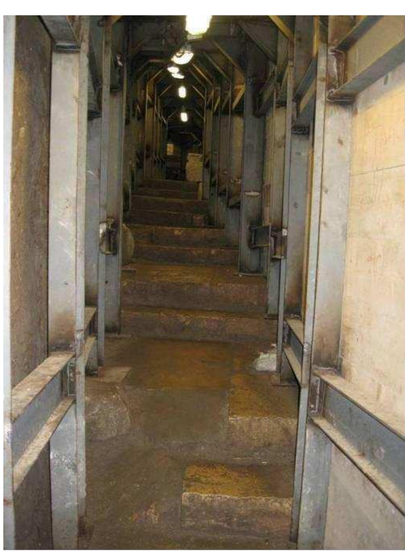 The stepped path connecting the drainage channel and the