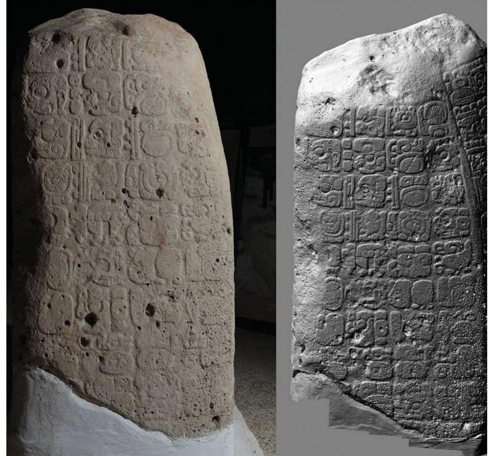 Comparison of photograph and 3d scan of tikal stela 17,