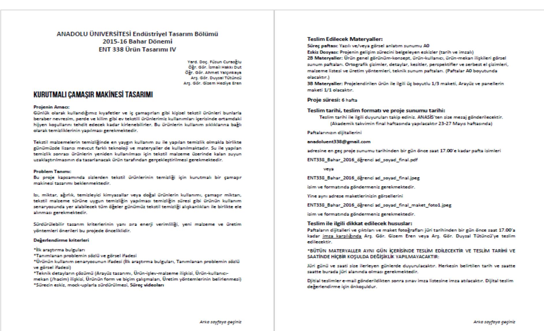 Sample design brief (personal archive).