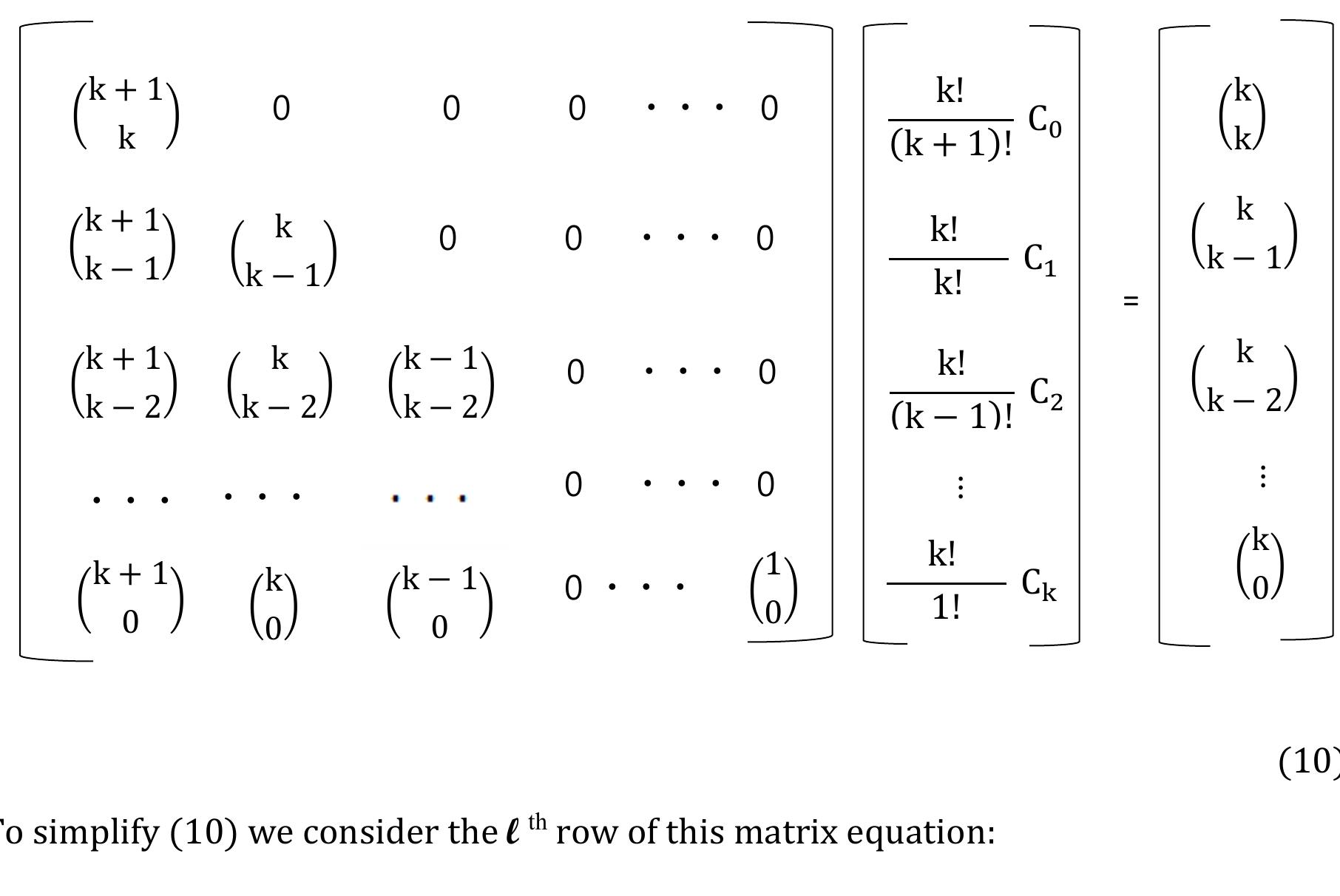 By comparing (7) and (8), one may rewrite the matrix