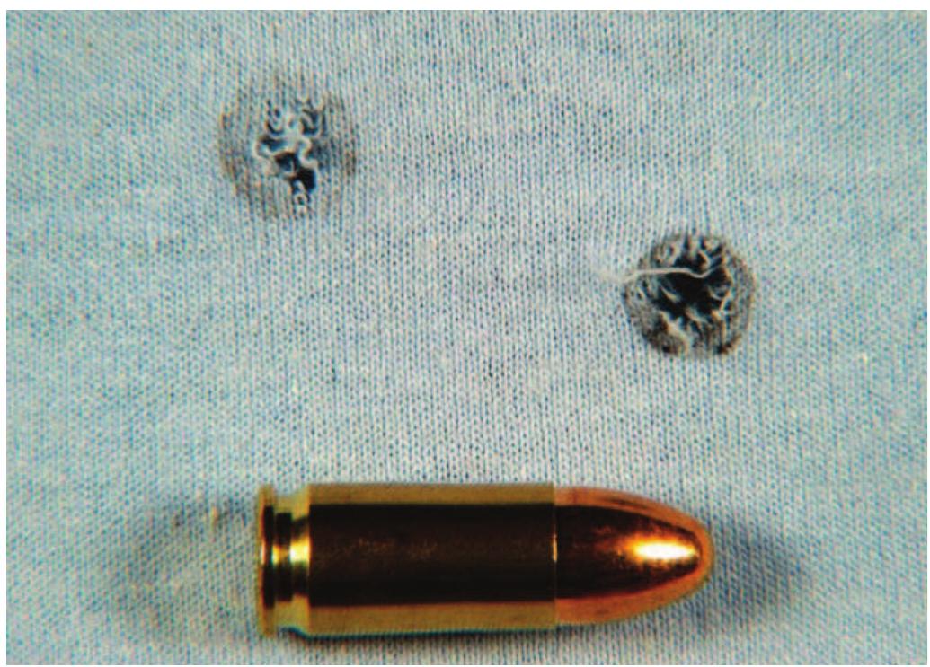 Figure 2 - from Bullet Entry Holes in Fabric: Fibers, Facts,
