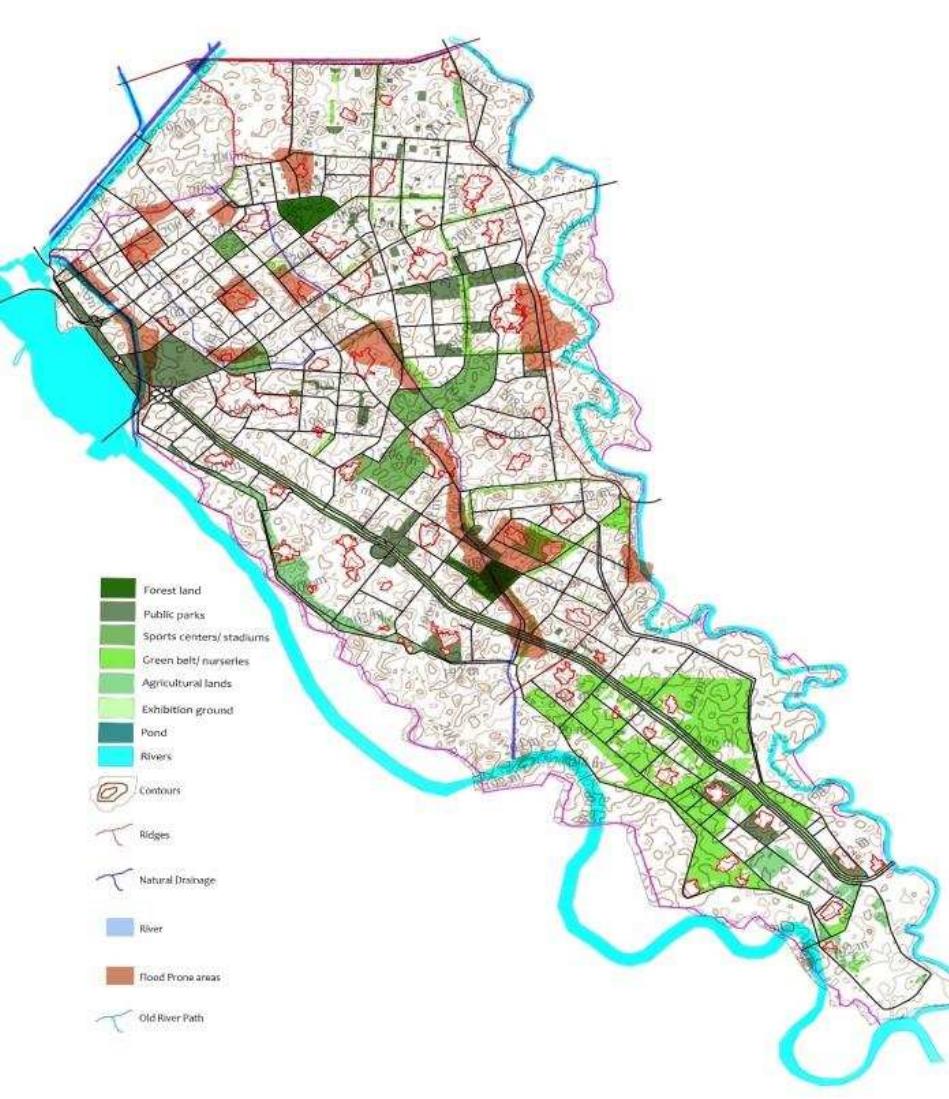 Noida flooding prone and greens areas drainage