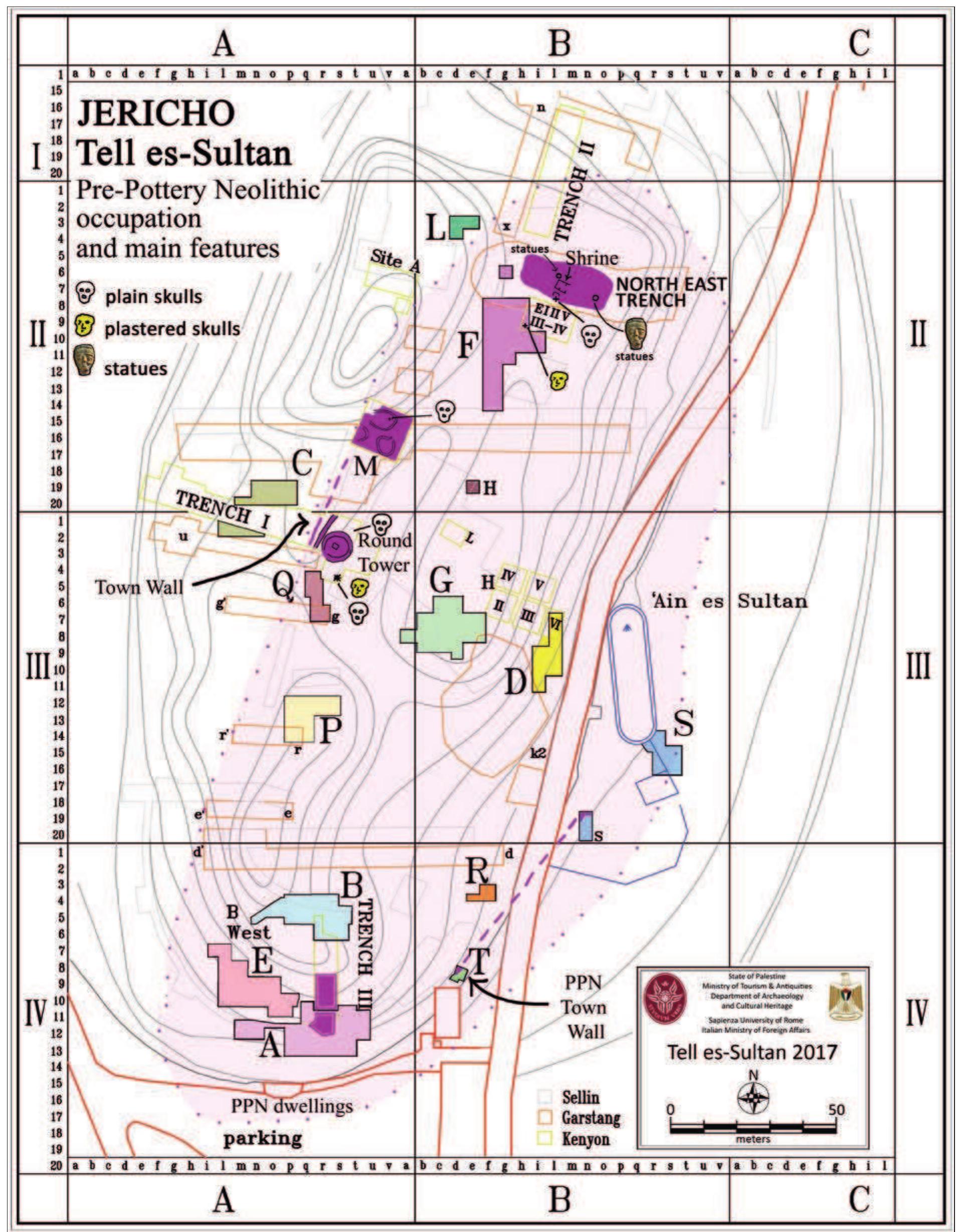 Tav. i[— map of tell es-sultan with excavated areas and the