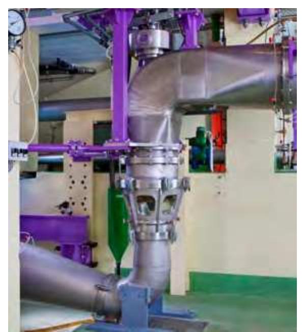 Photo 27. the diagonal turbine set in mhylab's test bench.