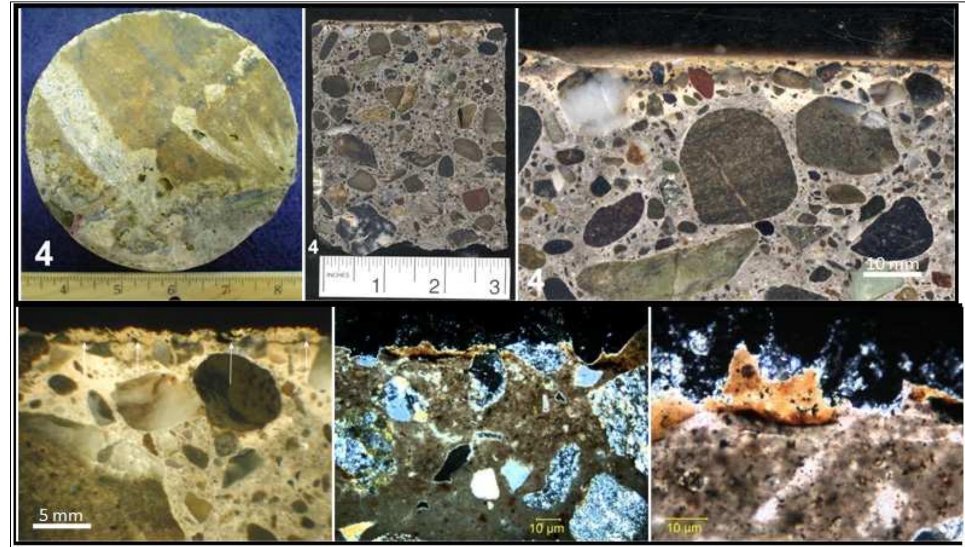 - photographs of the core from the submerged portion of the