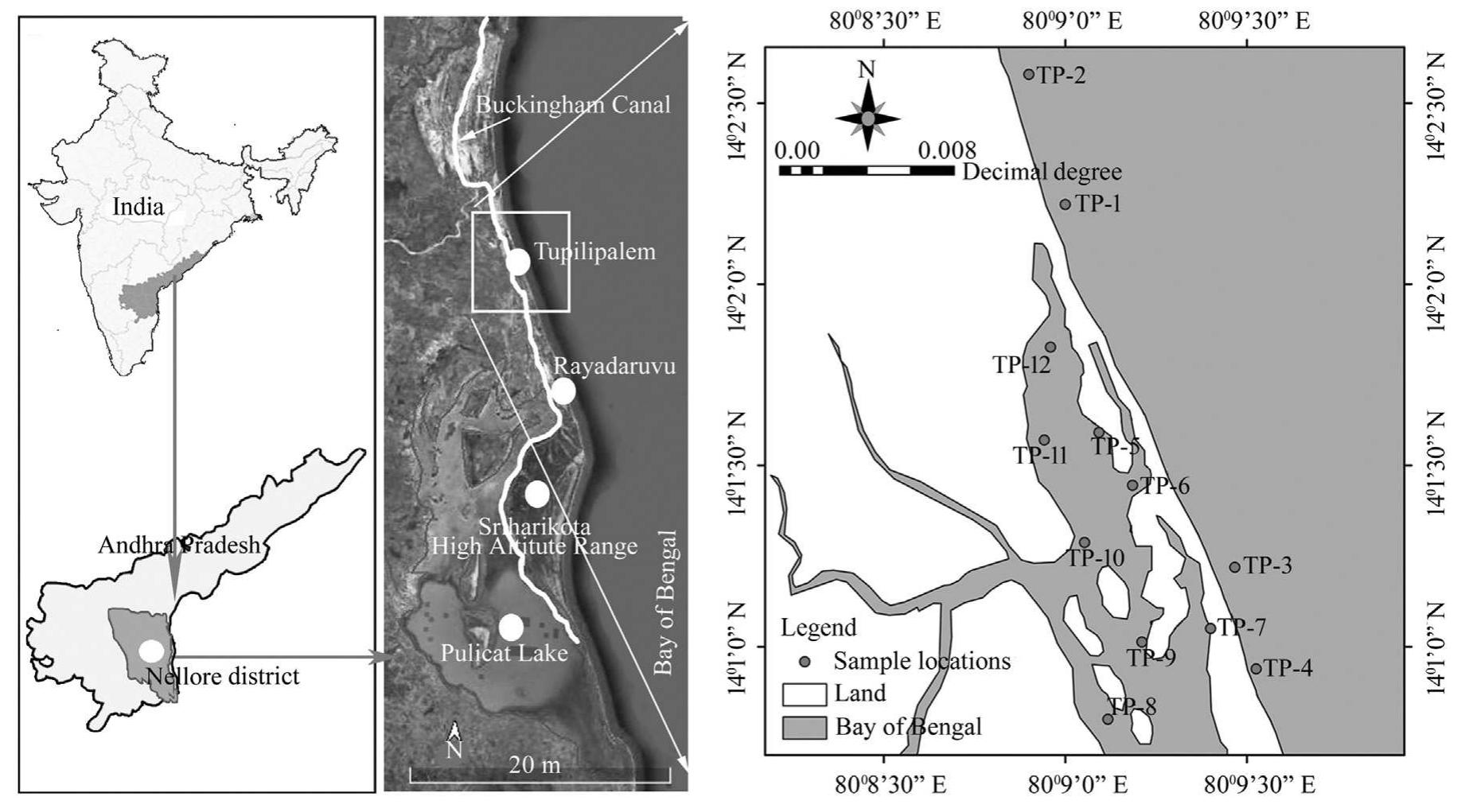 Sampling location map of the study area.