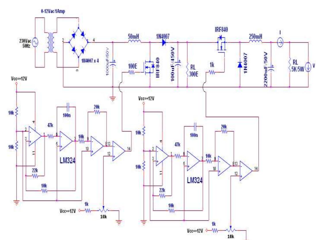 Layout of the buck- boost converter with its peripheral
