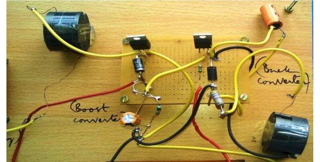 Fabricated circuit for boost & buck converter the fabricated