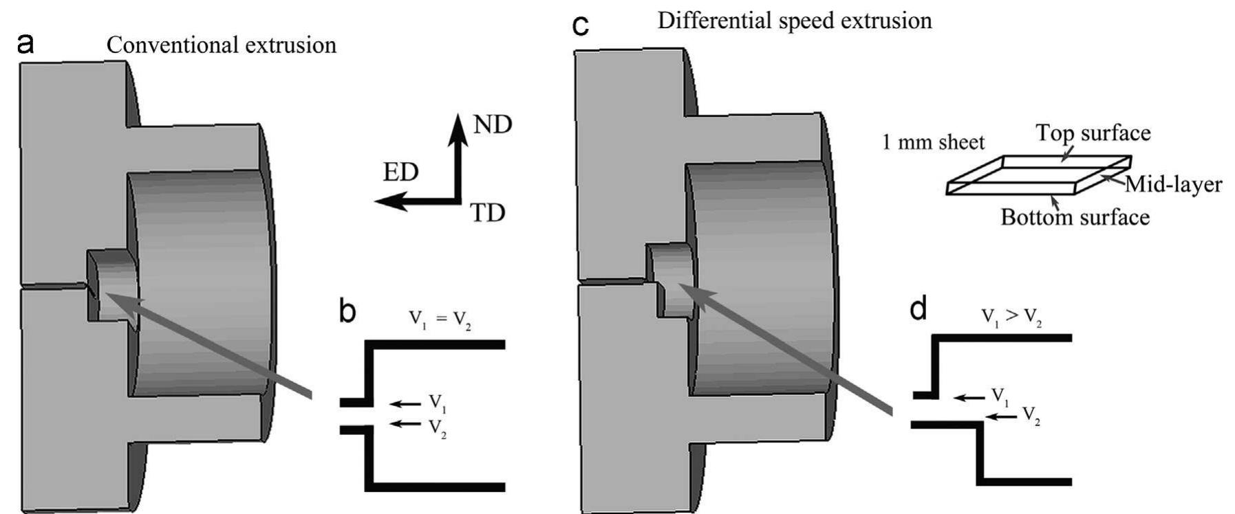 Schematic sectional view of the conventional extrusion die