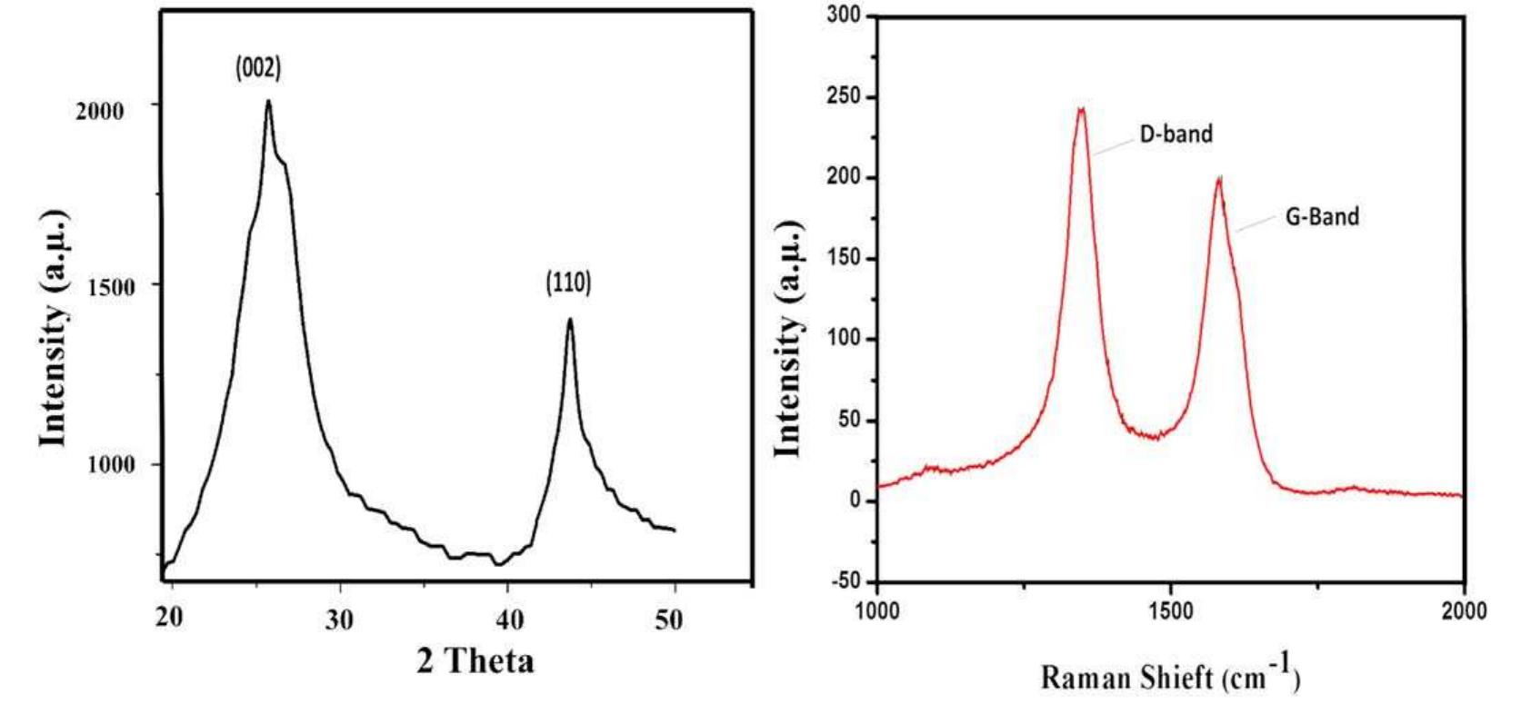 (a) x-ray diffraction pattern and (b) raman spectra of