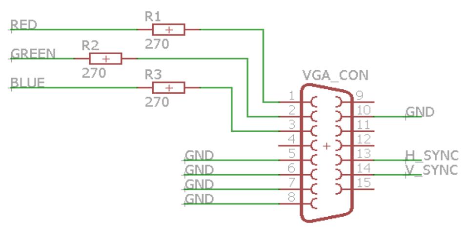 - 4: circuit diagram of vga connector circuit
