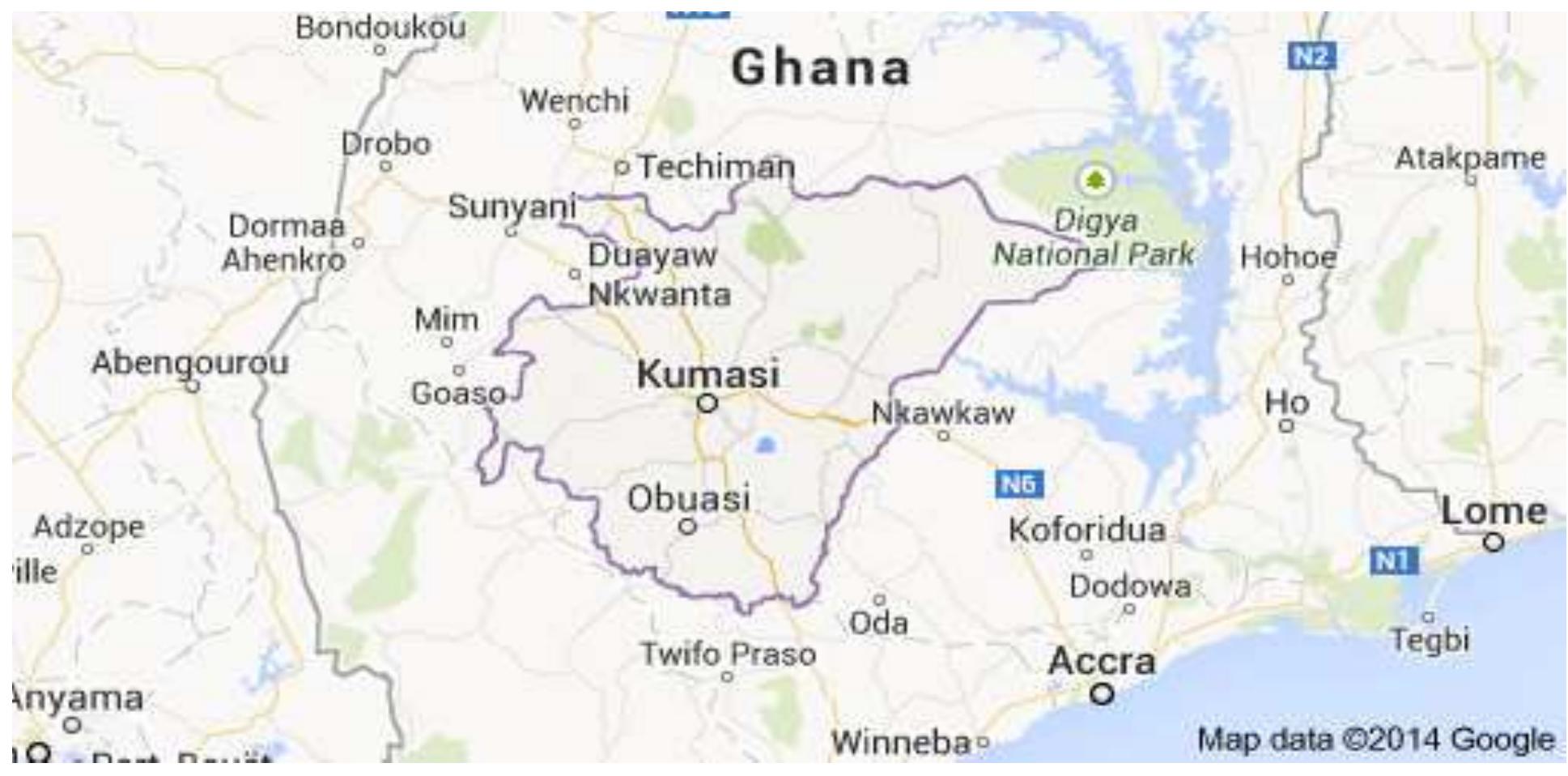 1 map of ashanti region the region is divided into 27