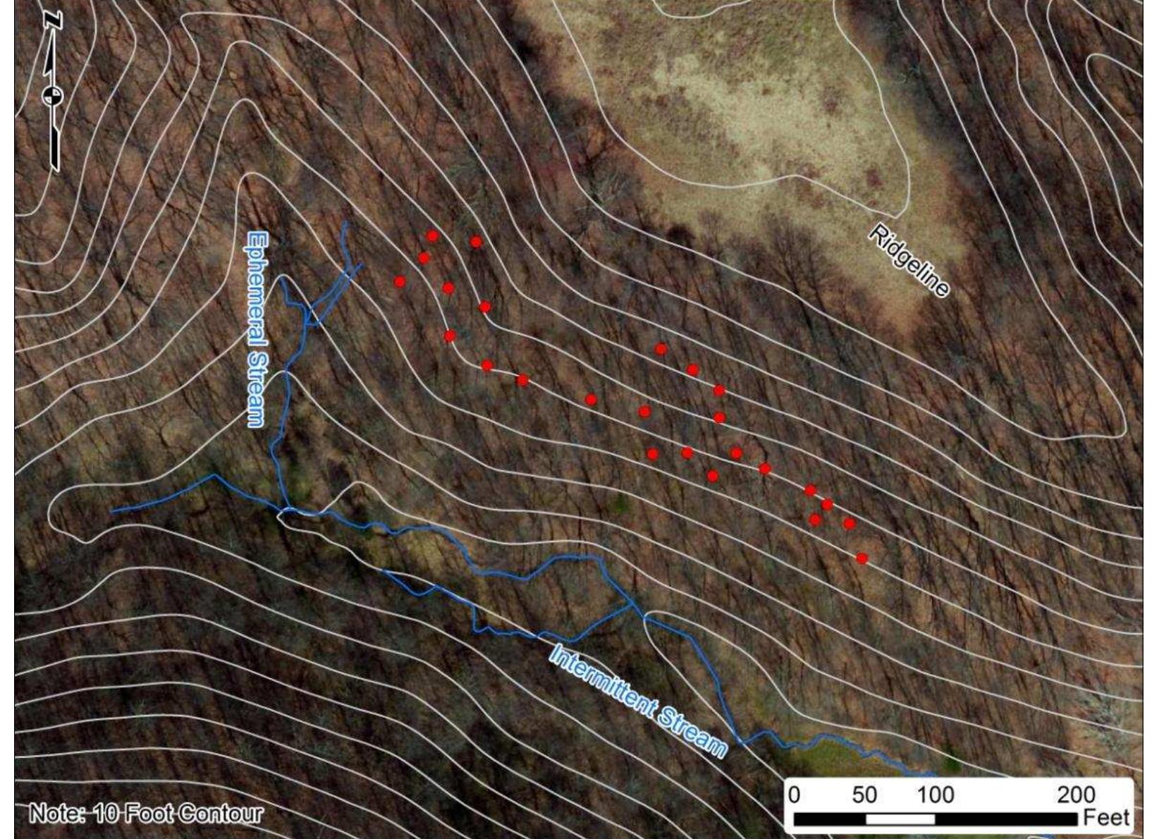 Distribution of stone groupings at 46rt161. map courtesy of