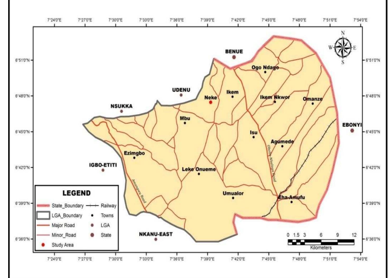 Map of isi-uzo showing the study area. alor. their other