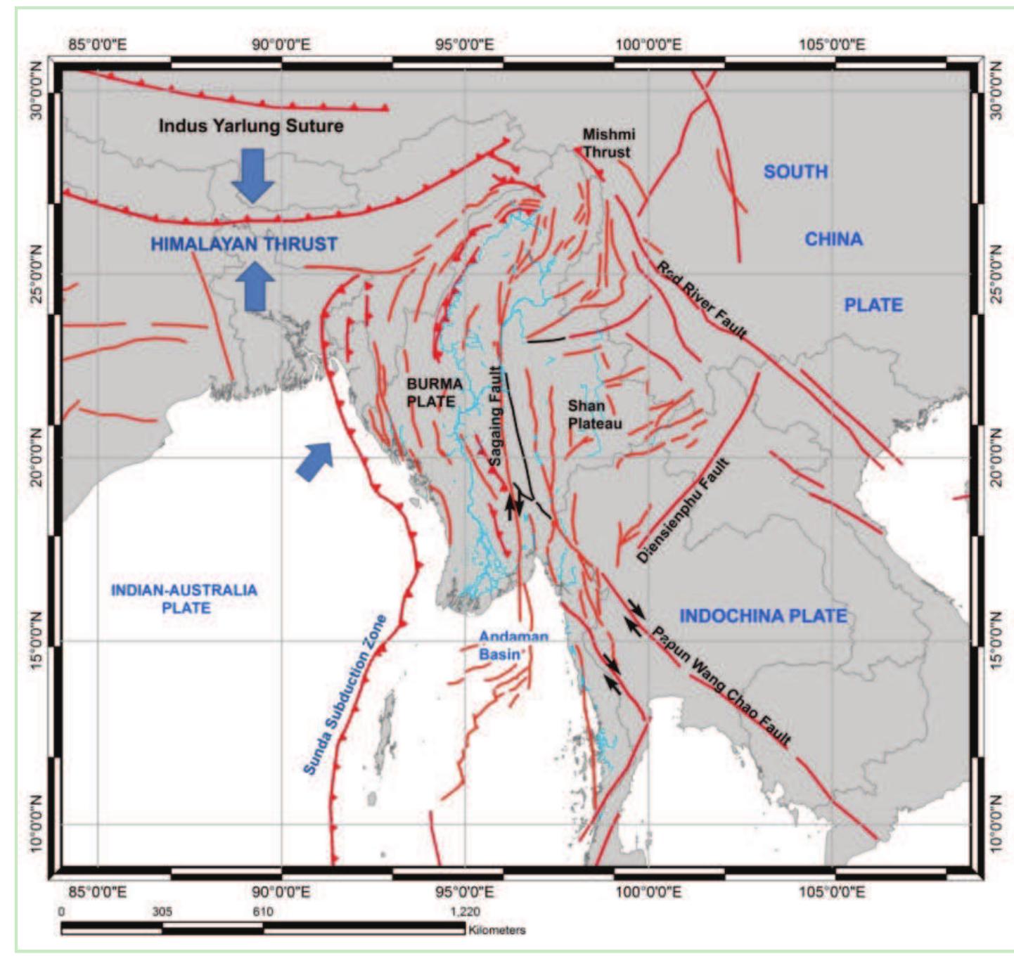 Tectonic map of myanmar [11].