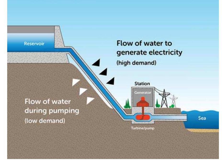 Principal of a pumped hydro energy storage plant | 11].