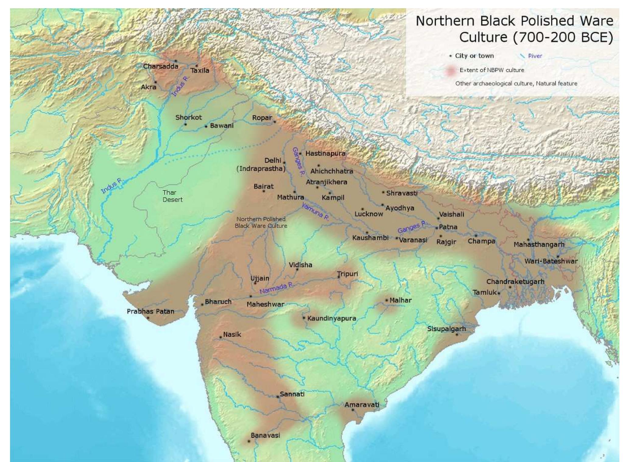 Map of some nbpw sites. "the diagnostic artifact and