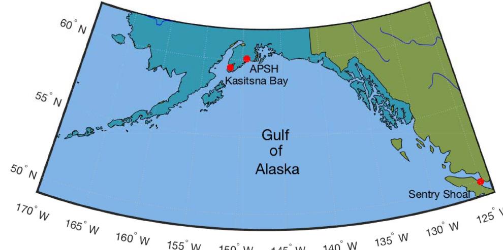 Geographical map with locations of seafet™ field de-