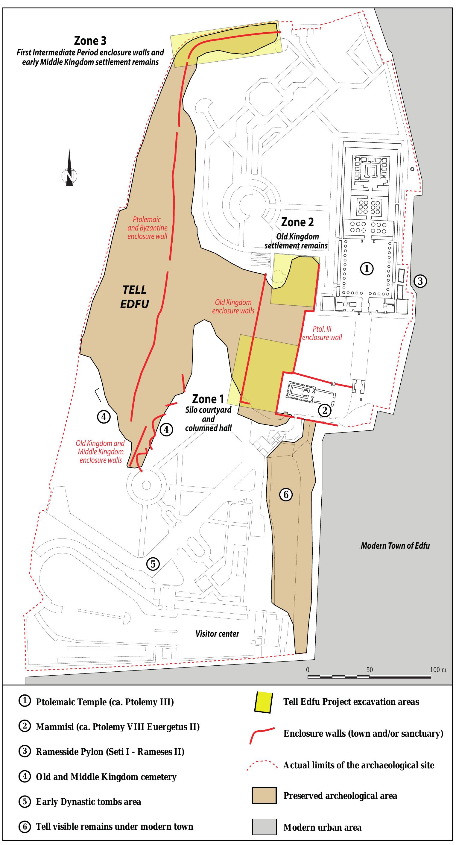 General plan of edfu showing tell edfu project excavation