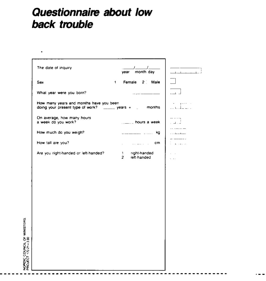 (PDF) Standardised Nordic questionnaires for the analysis of ...