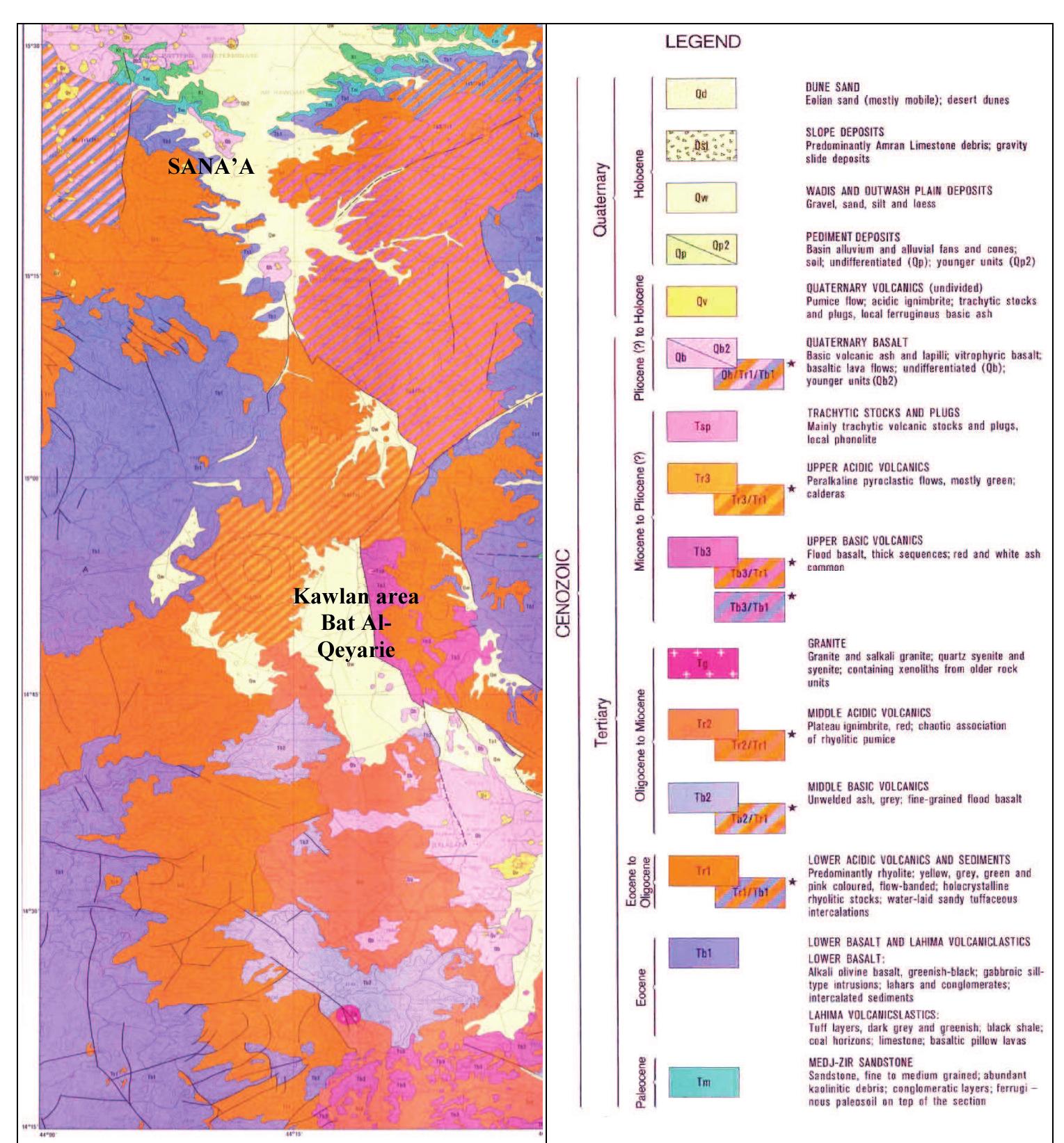 ‘ig. 1. geological map of south sana'a region showing the