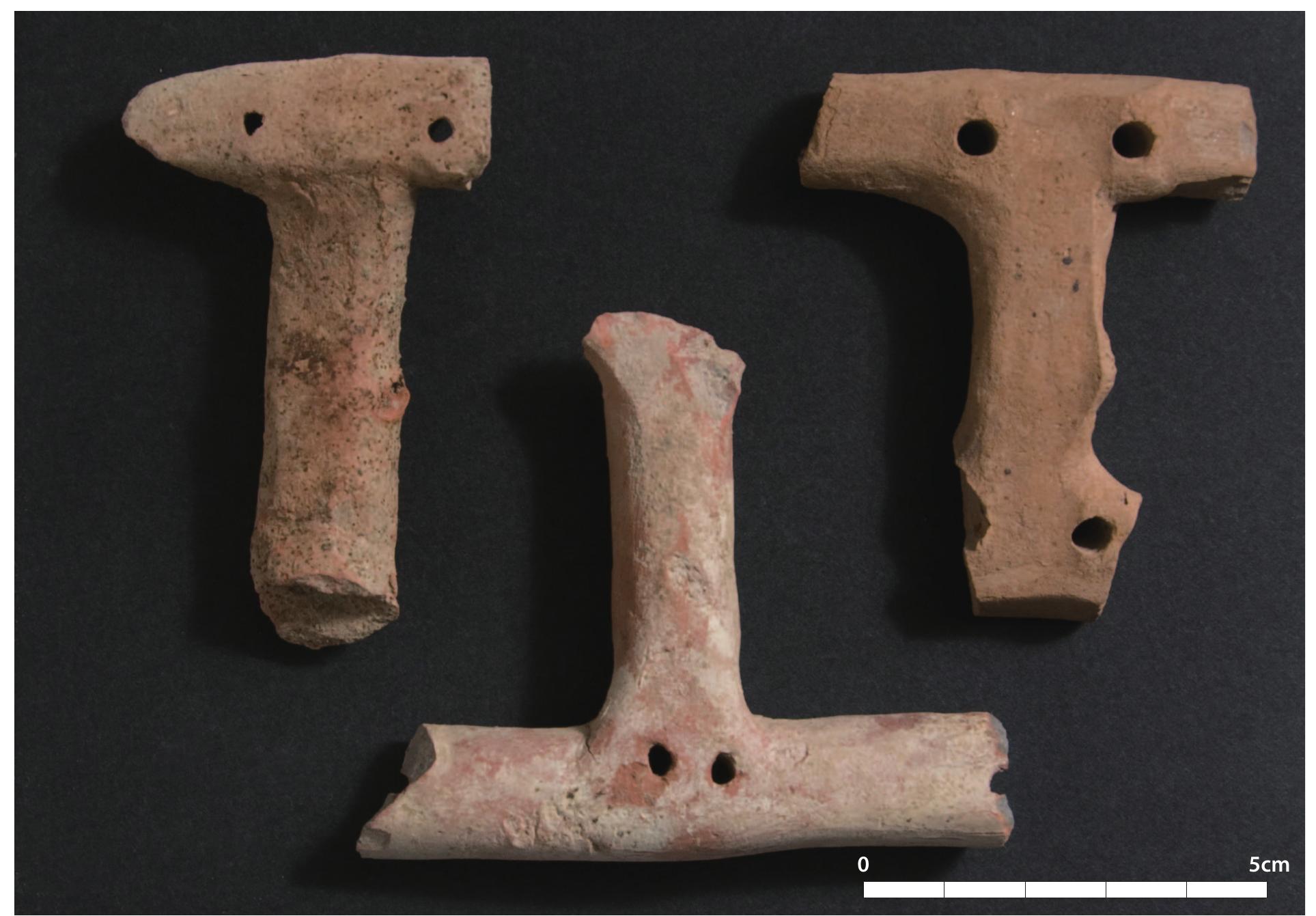 Farmana_ t-shaped terracotta cart-frame, from the excavation