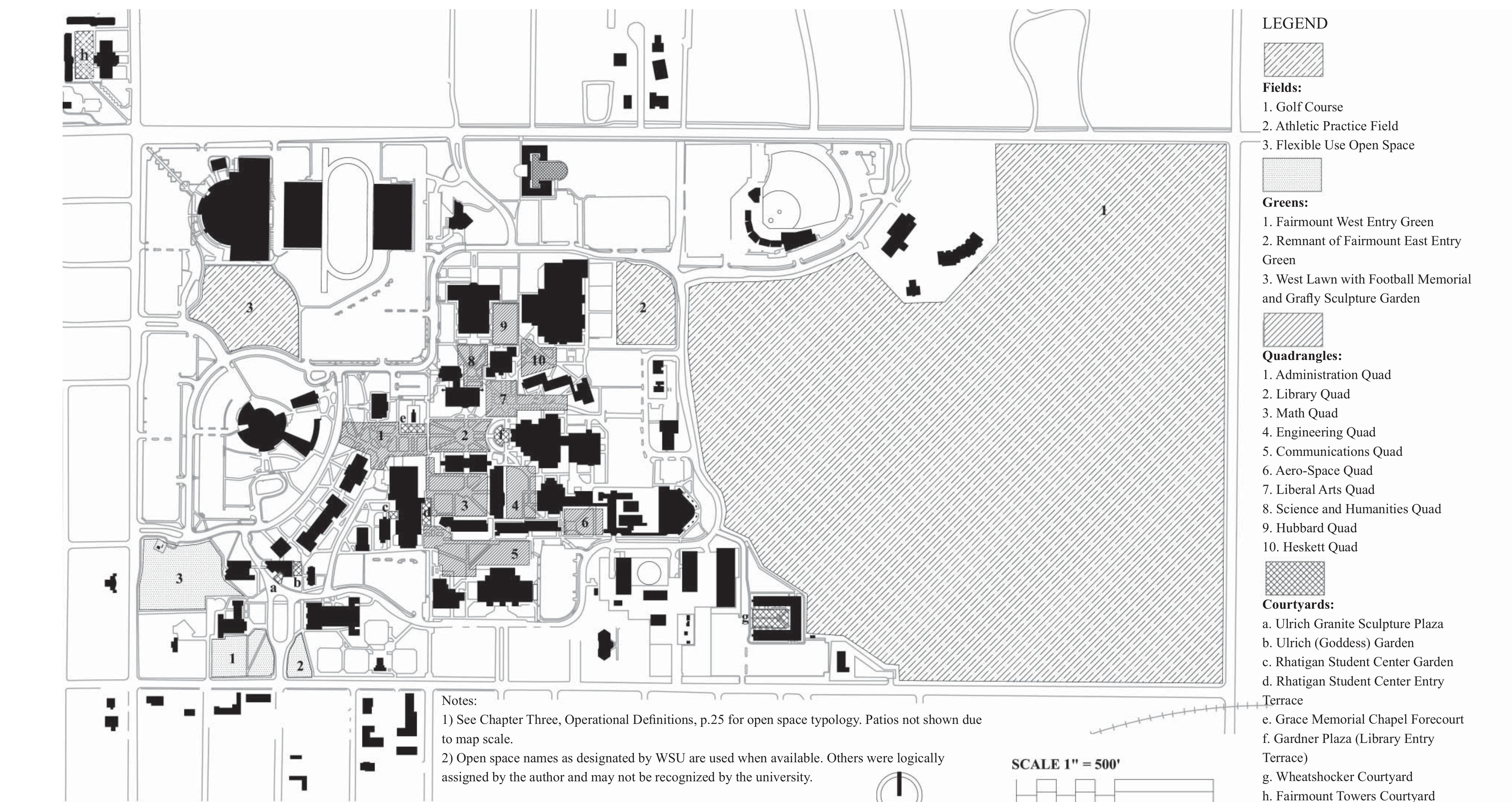 Hierarchy of campus open spaces -- wichita state university