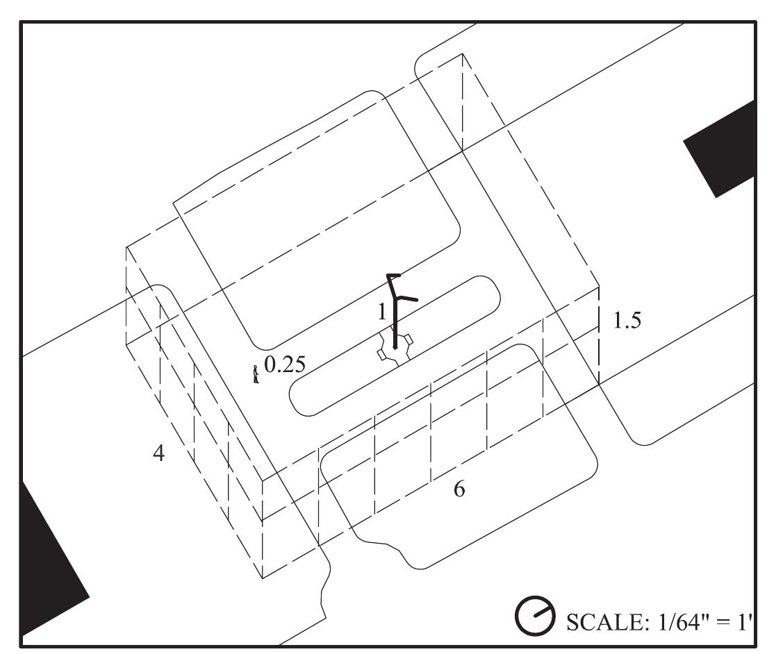 Scale relationship of two lines to its enclosing spatial