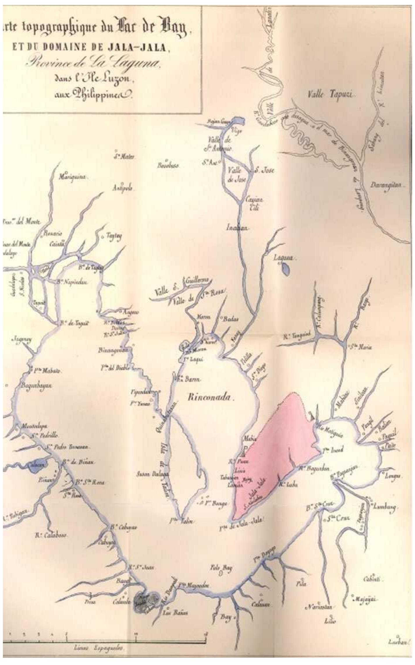 Map of jala-jala district, la laguna province, showing