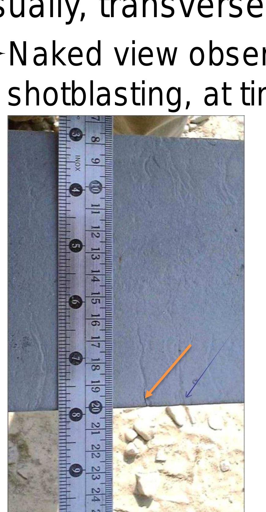 Figure 1 - Billet defects: transverse cracking formation,