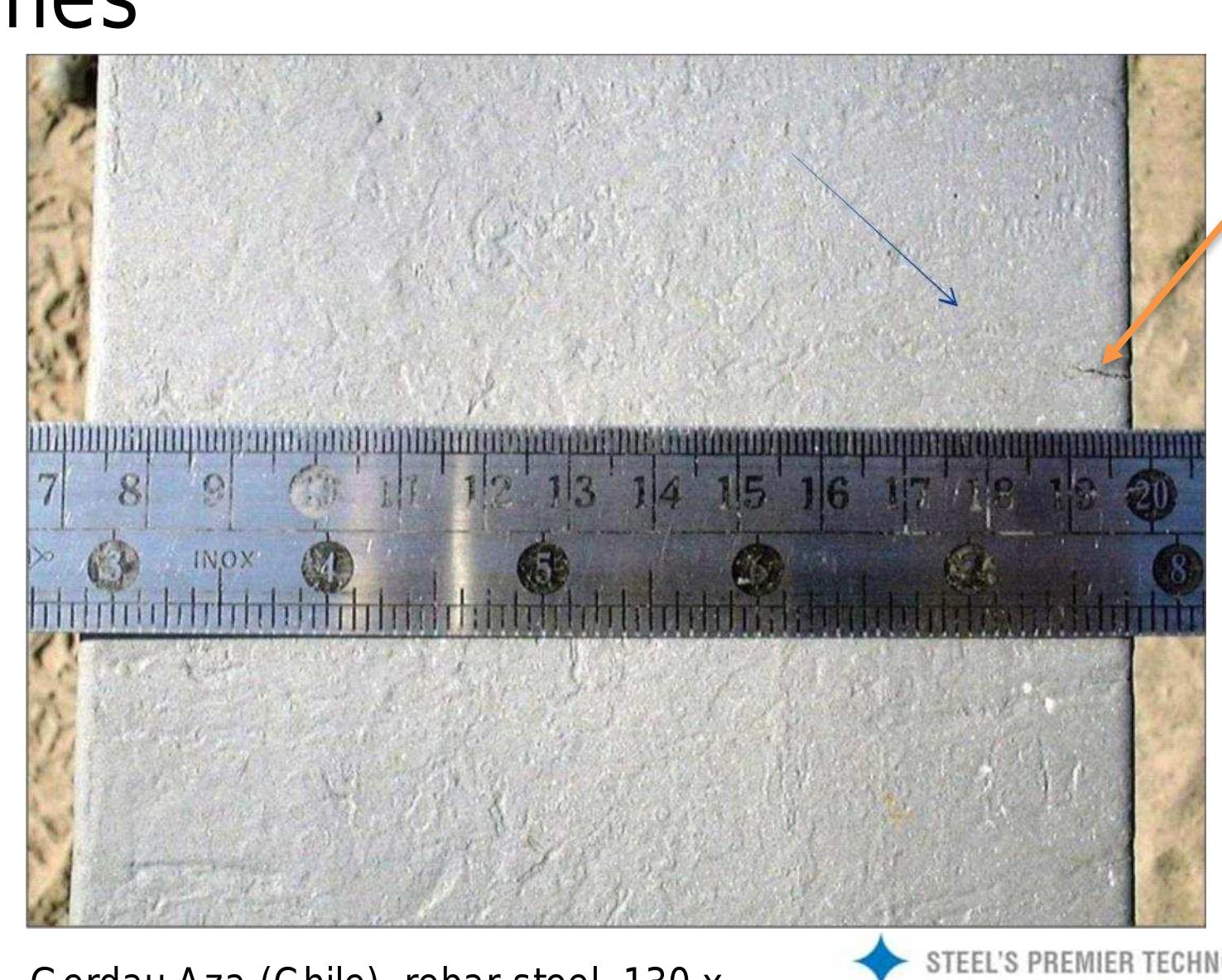 Figure 2 - Billet defects: transverse cracking formation,