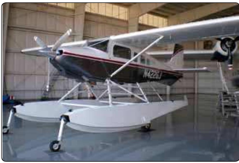 -85. retractable wheels make this aircraft amphibious. many