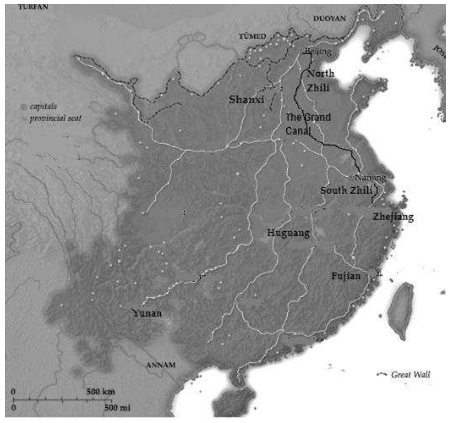 [map] the ming empire in the sixteenth century (original