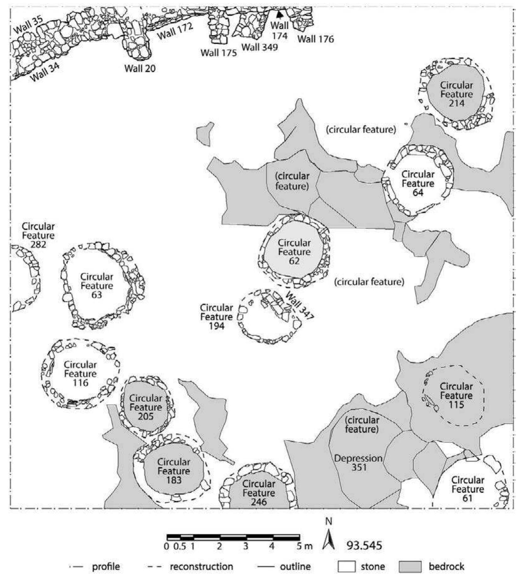Plan of excavation area 93.545 (© gygaia projects).