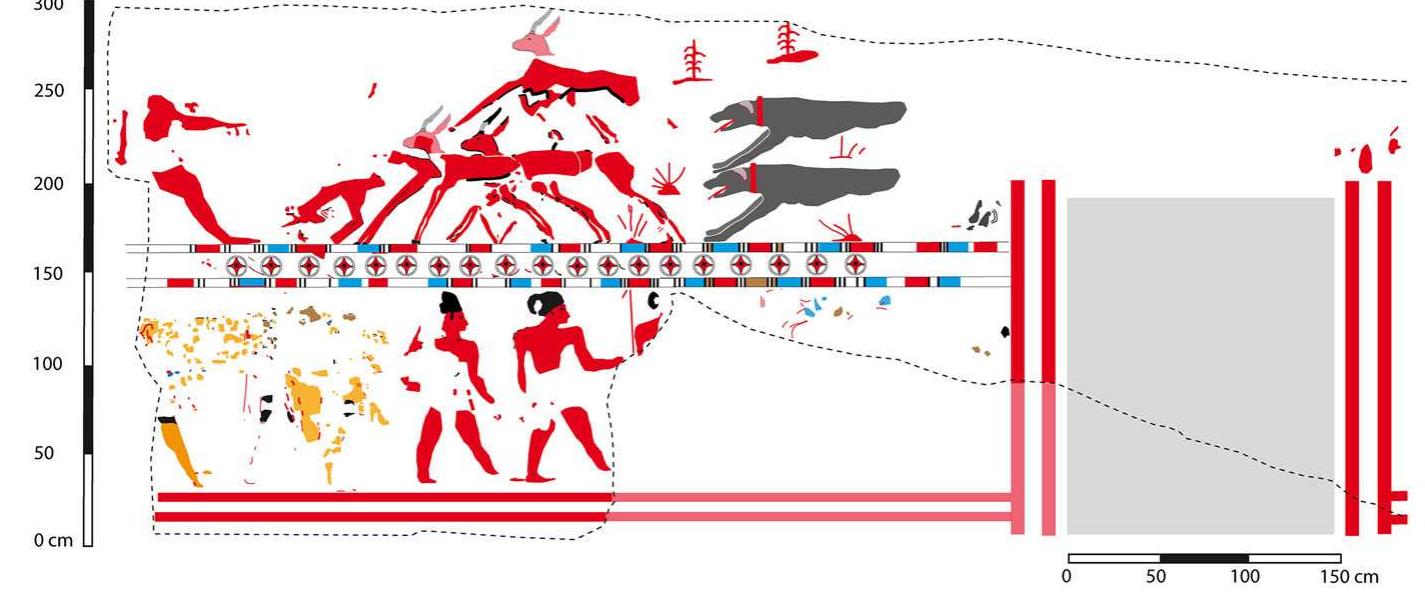 Mural painting at tell el-burak, lebanon ( drawing: agnes