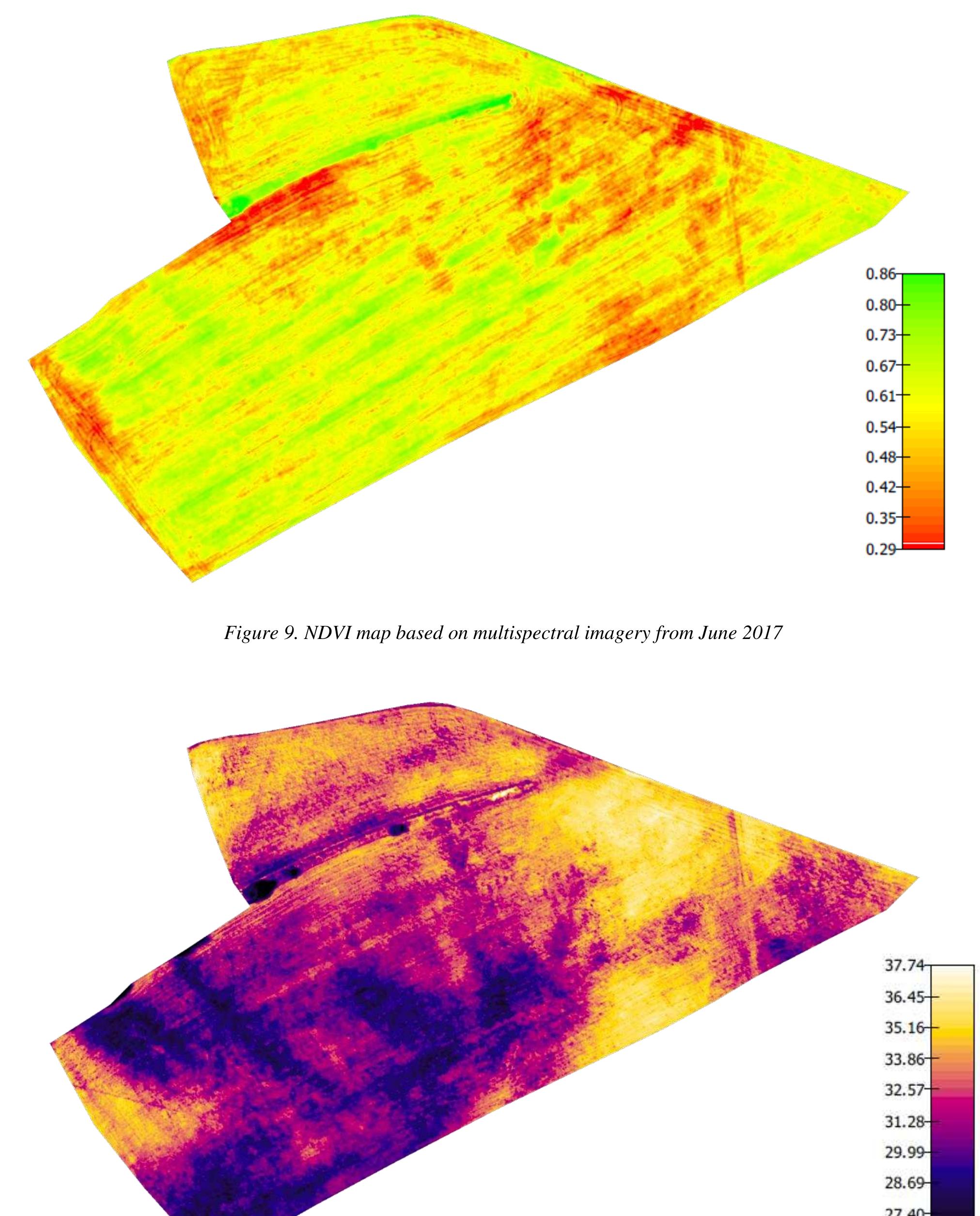 Thermal map with the respective temperature scale in celsius