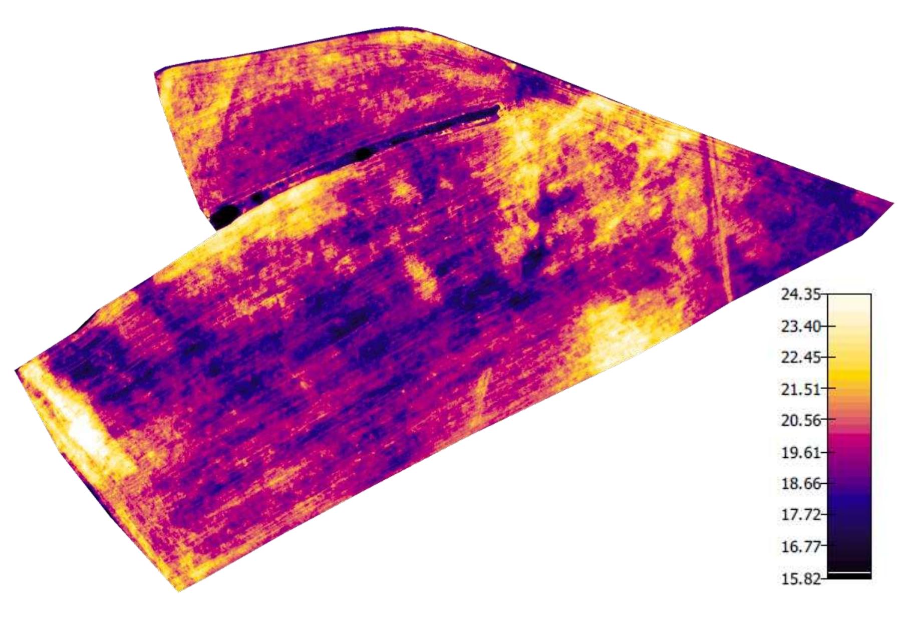 Thermal map with the respective temperature scale in celsius