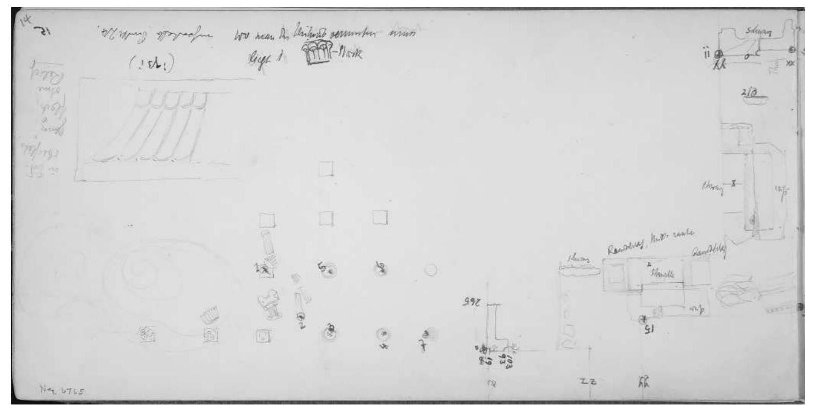 - istakhr, plan of the ruins as sketched by herzfeld in