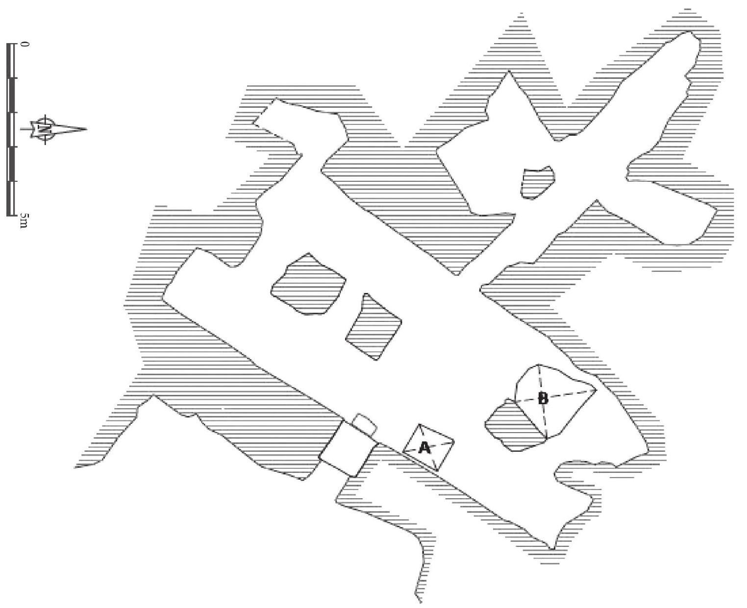 plan of tomb of paser tt367 with the excavated areas shaft