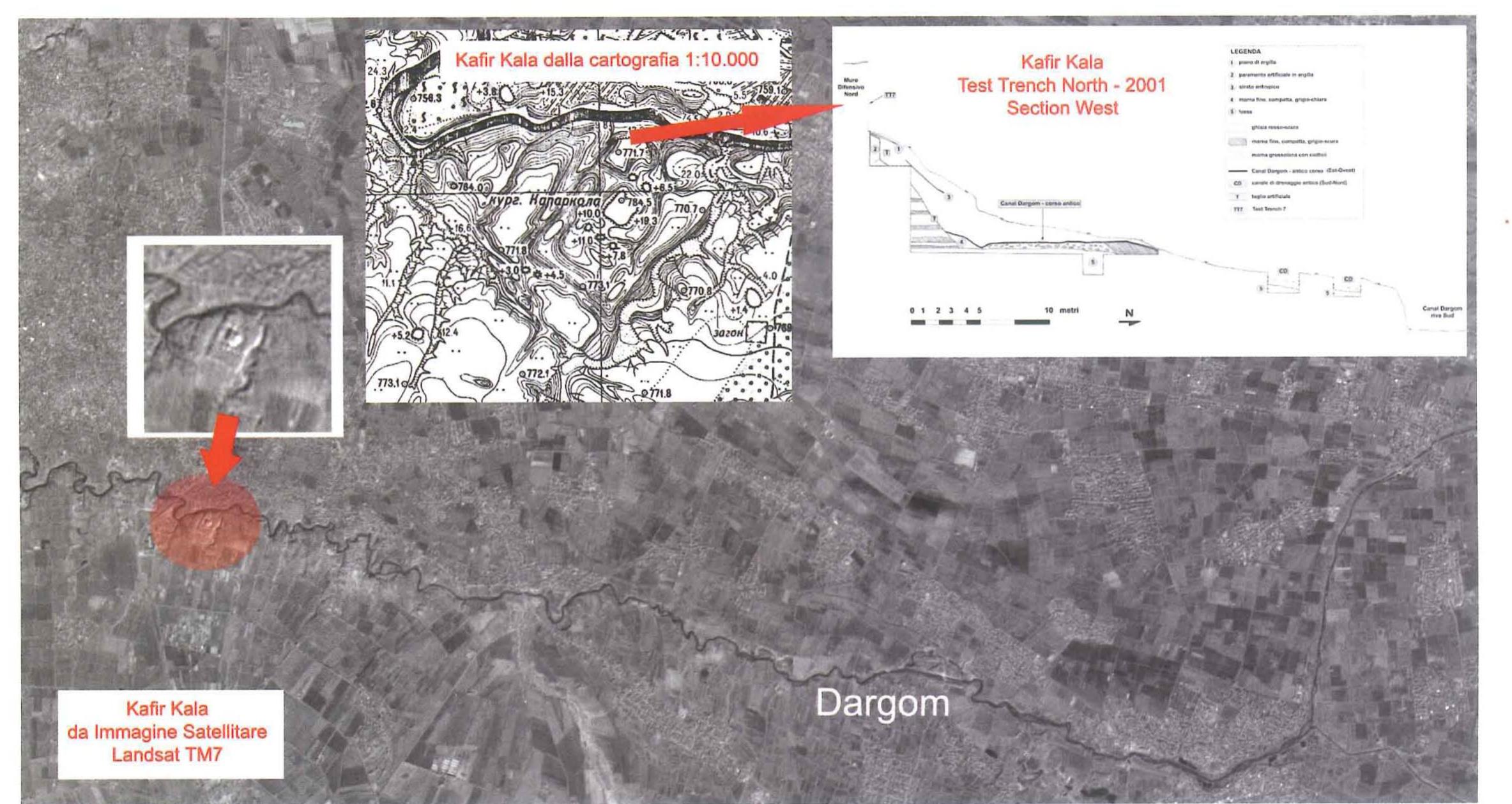 - the site of kafir kala seen from a landsat-7 tm image and