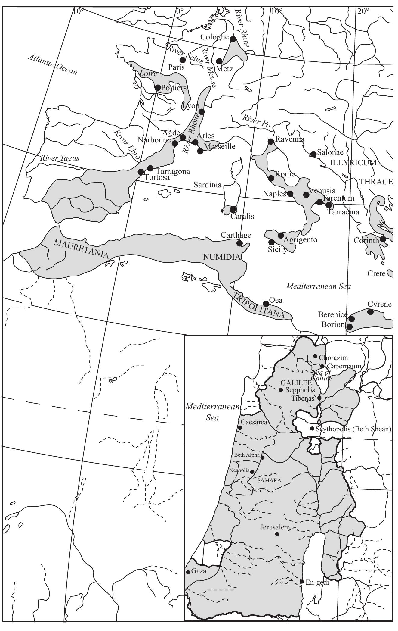 Map 9. jews in the age of justinian