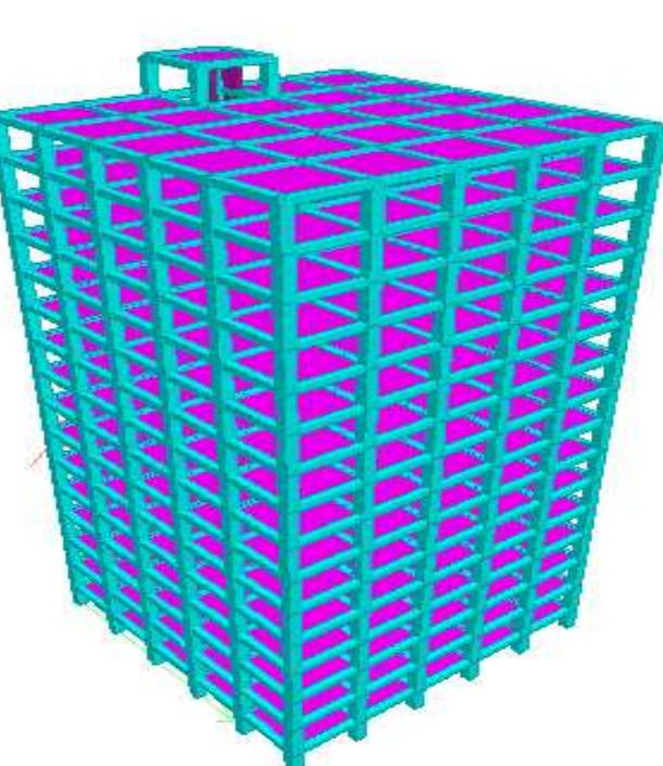 Chart-3: 3d rendered view of model in staad chart-2: 3d