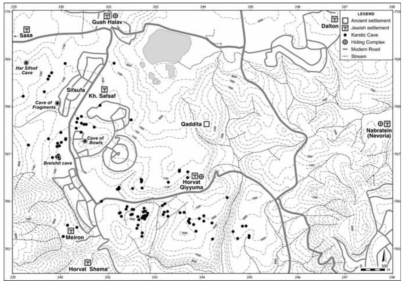 Map of the survey region the israel cave research center