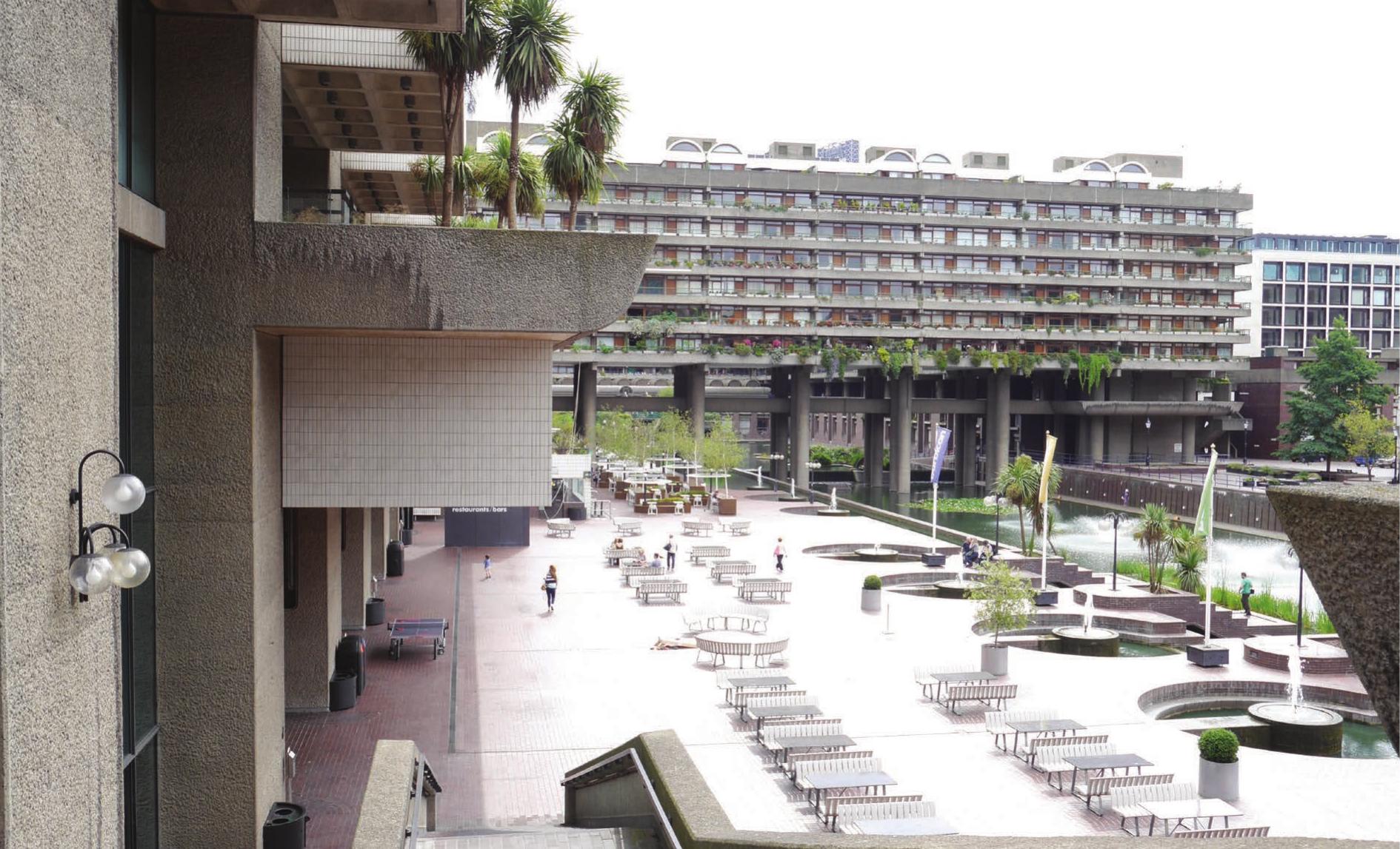 The barbican centre, the lakeside terrace at the barbican