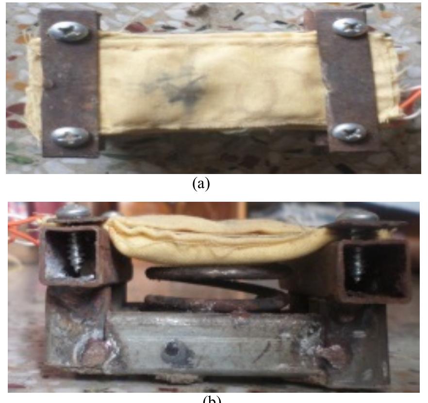 Mechanical setup (a) top view (b) front view