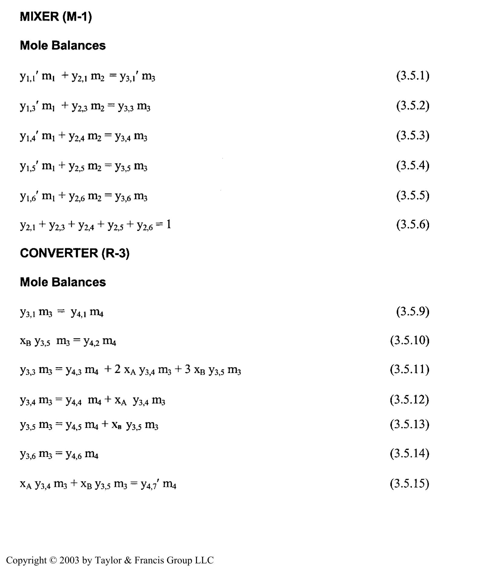 5.7 revised summary of mole balances — methanol-synthes