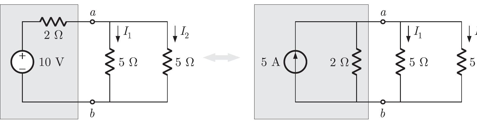 4.3 an example of source transformation (a) circuit with a