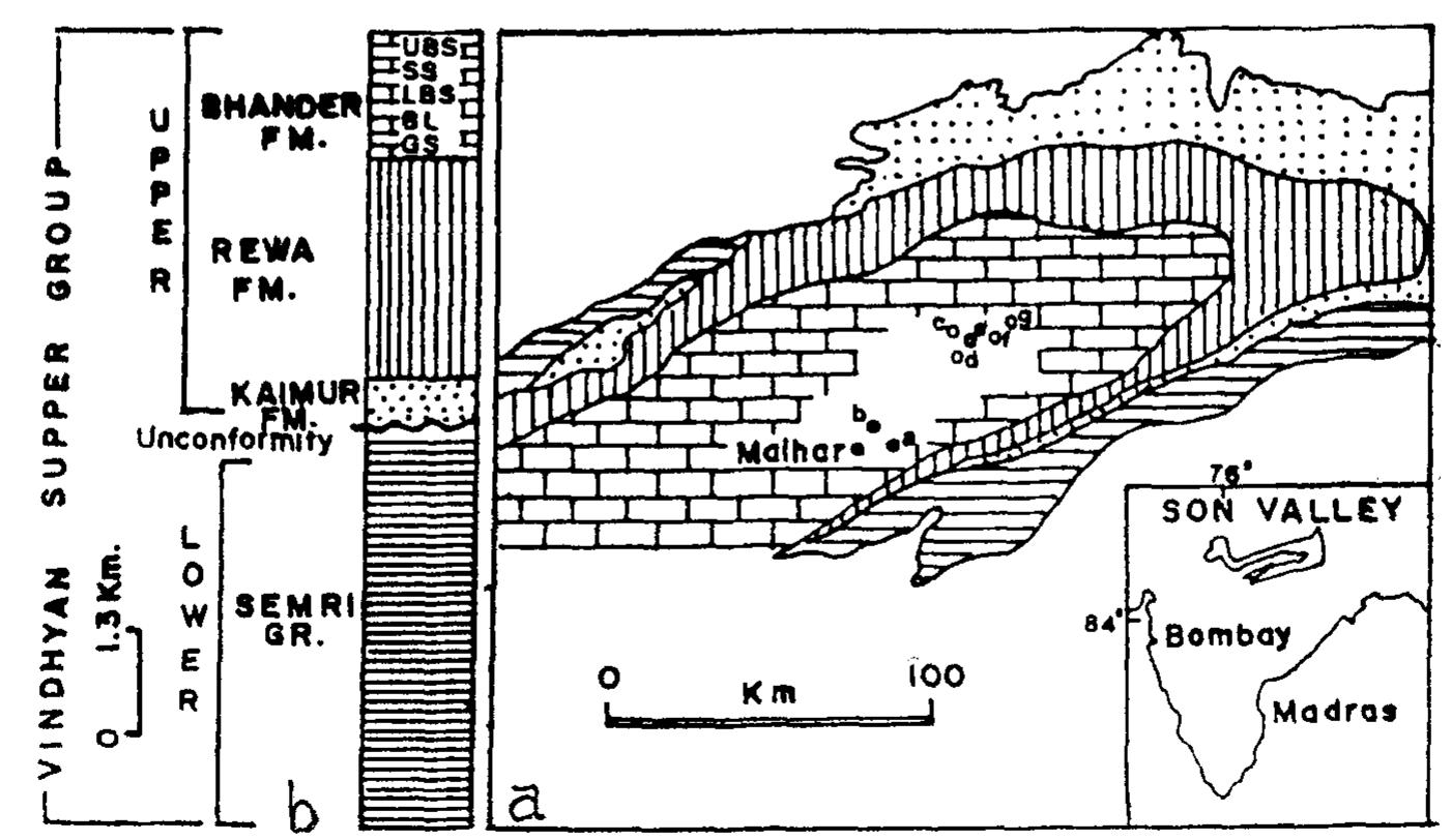 Geological map of the son valley (a), location of the son